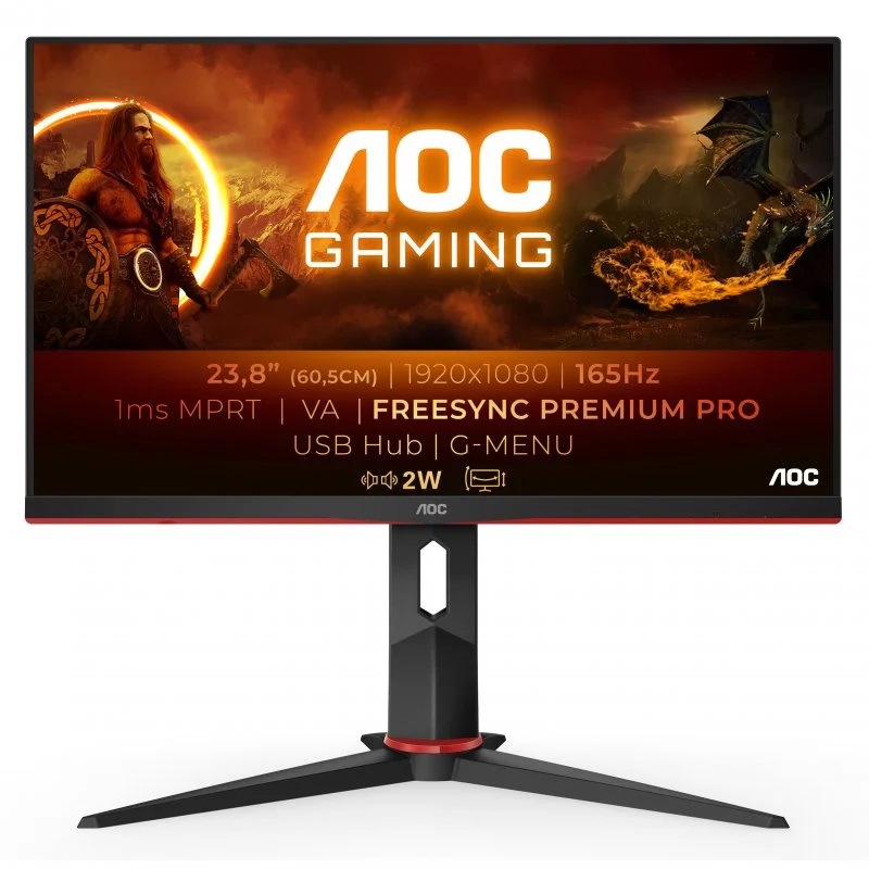 Monitor Gaming AOC 24G2SU/BK 23.8″ Full HD 1ms 165Hz VA Multimédia ...