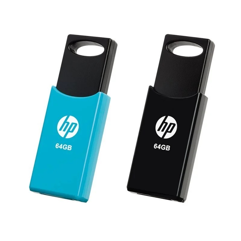 Pen Drive HP Twin 2x 64Gb Usb 2.0 Preto e Azul - GreenFever